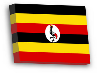 Rounded rectangle flag of uganda Royalty Free Vector Image