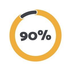 90 percent chart percentage infographics Vector Image
