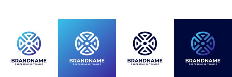 Multiple letter a technology logo letter Vector Image