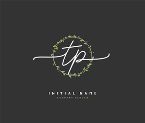 Tp initial letter handwriting and signature logo Vector Image