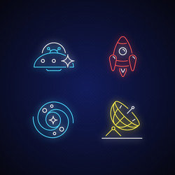 Realistic space elements set Royalty Free Vector Image
