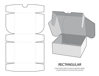 Cardboard folding box die cut template Royalty Free Vector
