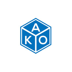 Ako letter logo design on black background Vector Image