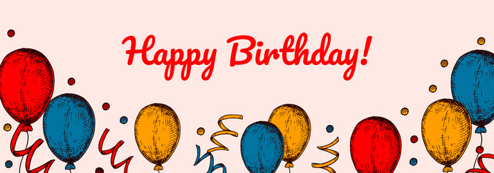 Happy birthday greeting card hand drawn design Vector Image
