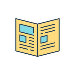 Newspaper headline icon symbol isolated on white Vector Image