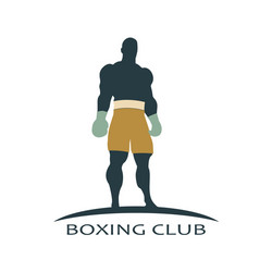 Boxer celebrating victory boxing logo Royalty Free Vector