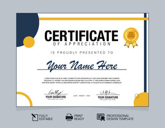 Certificate of appreciation design template Vector Image