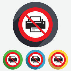 Do not print sign icon printing symbol Royalty Free Vector