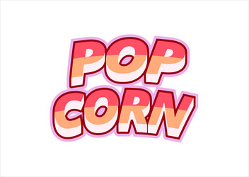 Pop corn label poster concept in art style Vector Image