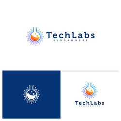 Tech lab logo template creative lab logo design Vector Image