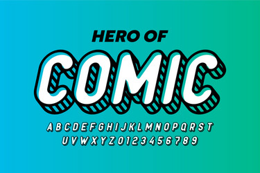 Super power comics style font alphabet letters Vector Image