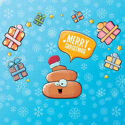 Funny cartoon cool cute brown smiling poo Vector Image