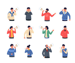 Busy people in hurry cartoon set Royalty Free Vector Image