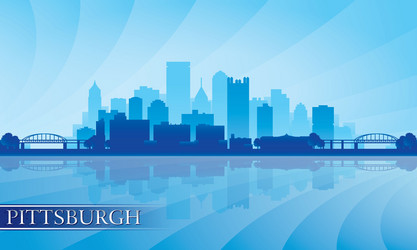Pittsburgh city skyline silhouette background Vector Image