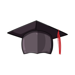 Study graduation hat cartoon Royalty Free Vector Image