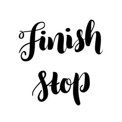 Finish lettering word logo isolated on white Vector Image