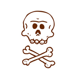 Scared skull hand drawn silhouette Royalty Free Vector Image