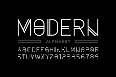 Modern unique sans serif display font Royalty Free Vector