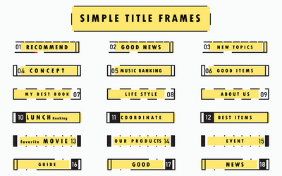 Title design set simple heading frame set Vector Image