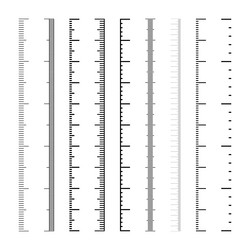 Vertical measurement scales with divisions Vector Image