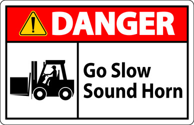 Caution sign go slow sound horn sign Royalty Free Vector