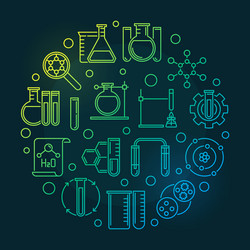 Molecular biology round green line Royalty Free Vector Image