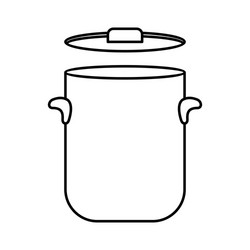 Linear drawing pot and lid on a white Royalty Free Vector