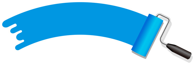 Blue paintbrush roller Royalty Free Vector Image