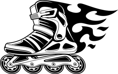Inline roller skate in motion Royalty Free Vector Image