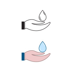 Hand water logo icon colorful and outline Vector Image