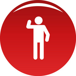 Stick figure stickman icon red Royalty Free Vector Image