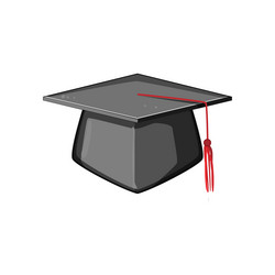 Black graduation hat cartoon Royalty Free Vector Image