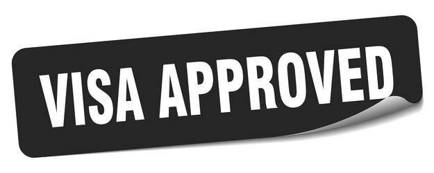 Visa approved sticker visa approved label Vector Image