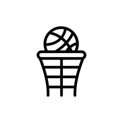 Basket ball line icon logo Royalty Free Vector Image