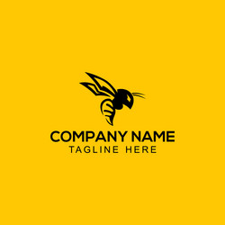 Bee home logo simple line template Royalty Free Vector Image