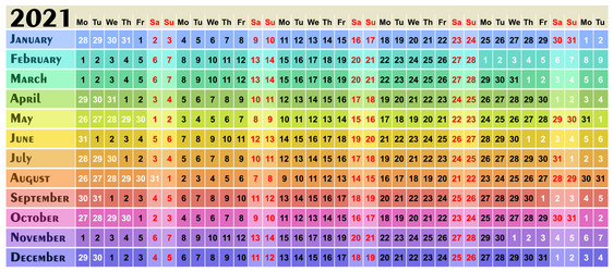 Calendar for 2021-2022 Royalty Free Vector Image
