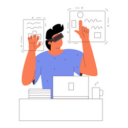 Concept ar and vr technologies a man in augmented Vector Image