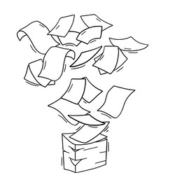 Flying paper blank sheet thrown object Royalty Free Vector