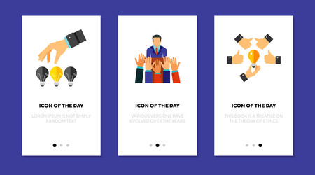 Working day icon set business process collection Vector Image