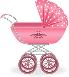 Pink pram icon cartoon style Royalty Free Vector Image