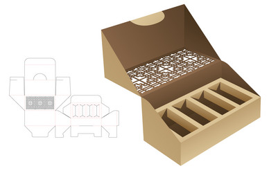 Cosmetic insert box with cover die cut template Vector Image