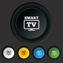 Widescreen smart tv sign icon television set Vector Image