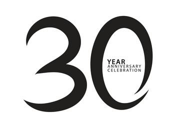 30 year anniversary celebration black color Vector Image