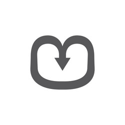 Letter m curves simple flow logo Royalty Free Vector Image