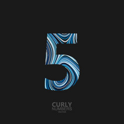 Number 5 five font logo blue icon Royalty Free Vector Image