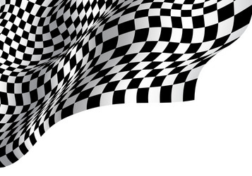 Checkered flag wave on white background design Vector Image