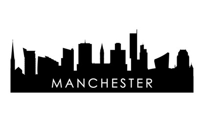 Manchester skyline silhouette Royalty Free Vector Image