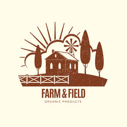 Vintage Farm Emblem Logo Royalty Free Vector Image