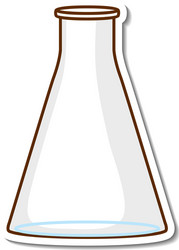 Sticker laboratory glassware on white background Vector Image