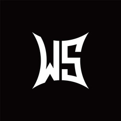 Ws monogram logo with shield shape design template